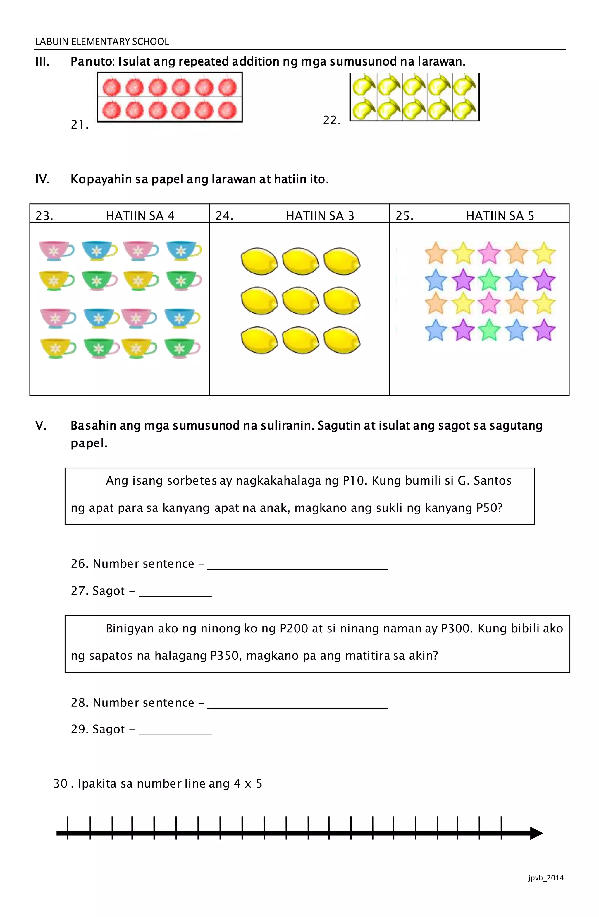 Second Periodic Test Grade 2 | DOCX