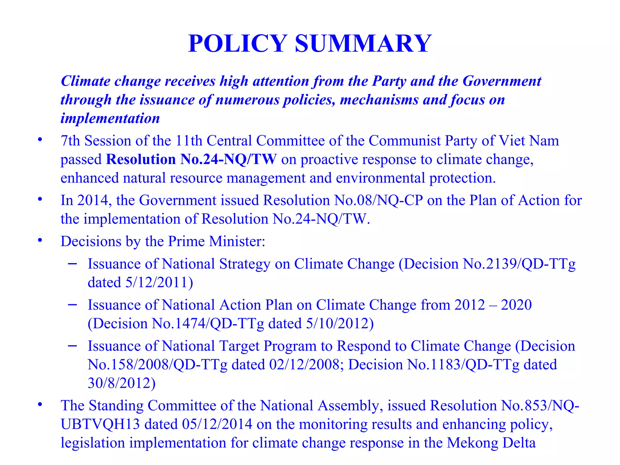 Overview of public expenditure for climate change in Viet Nam | PPT