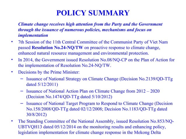 Overview of public expenditure for climate change in Viet Nam | PPT