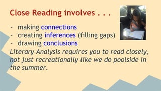 Analyzing literature | PPTX