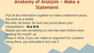 Analyzing literature | PPTX