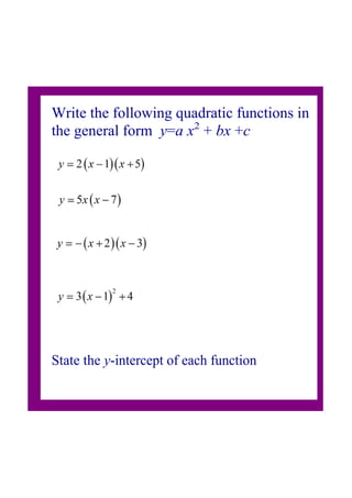 2) quadratics gral form | PDF