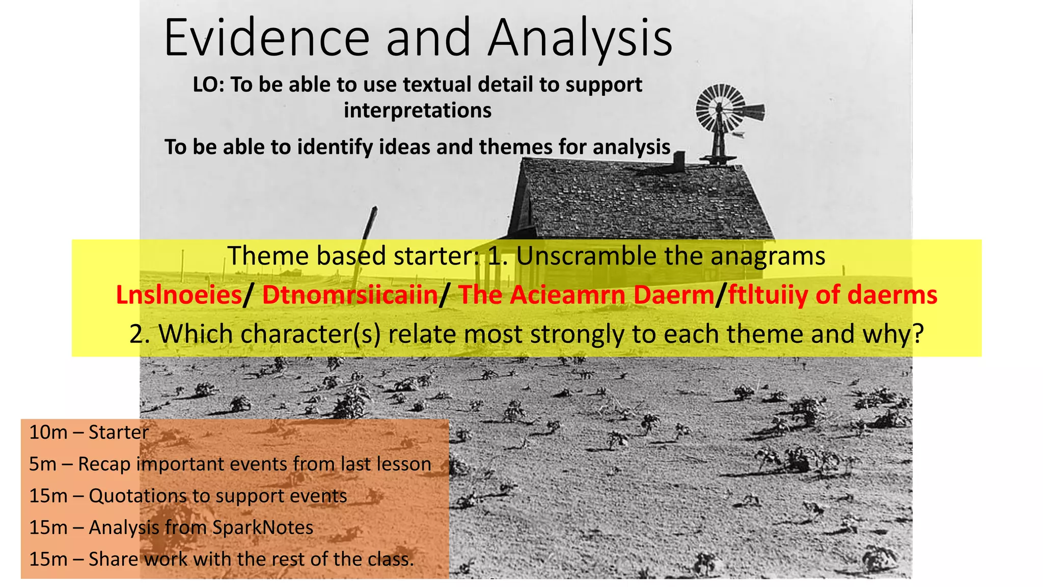 Of Mice and Men quotation finding and analysis | PPTX