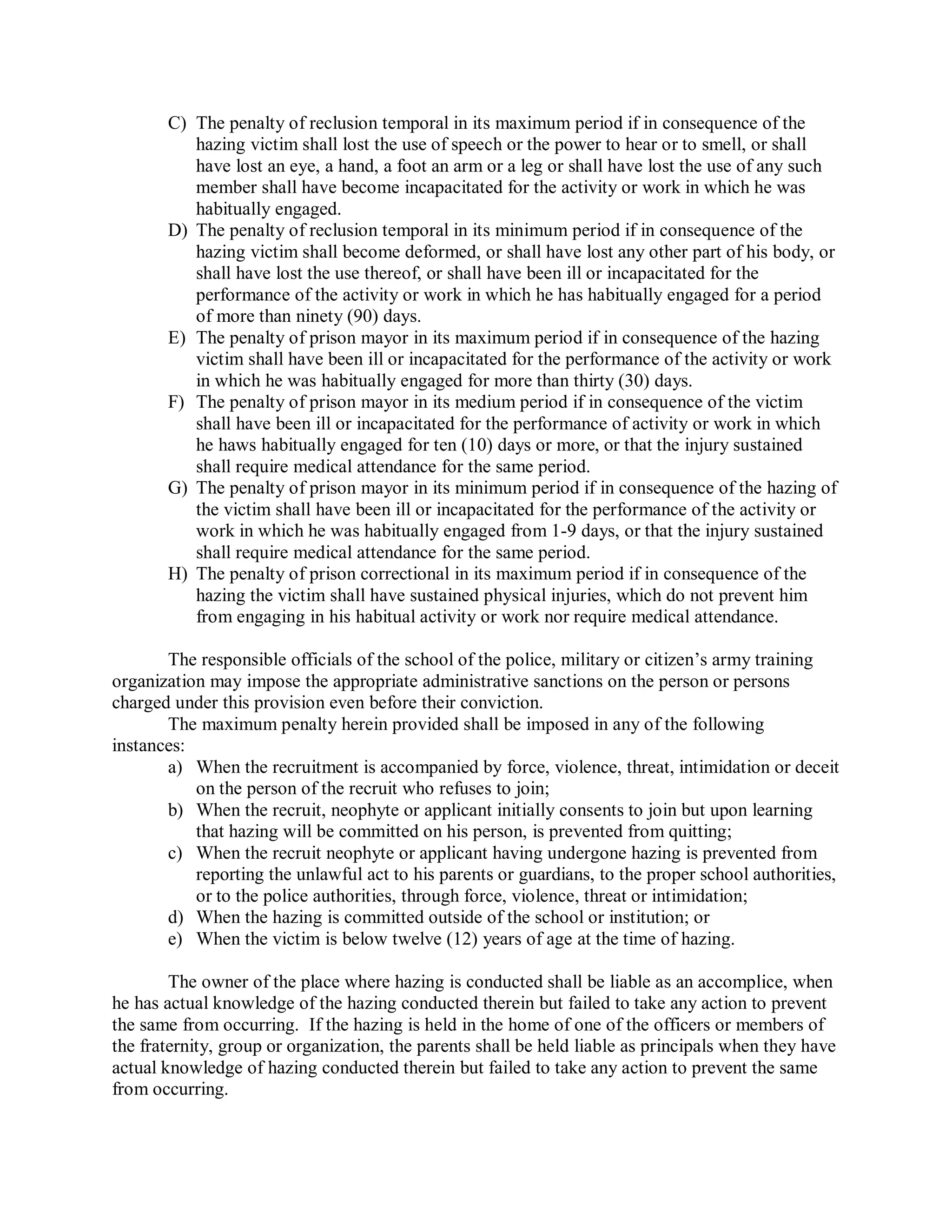 RA 8049 Antihazing Law | PDF