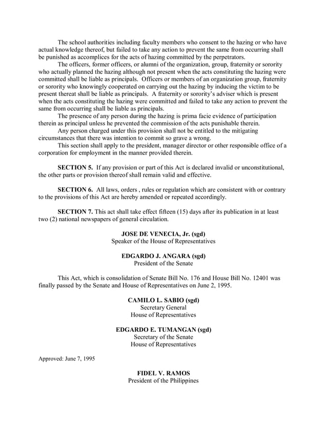 RA 8049 Antihazing Law | PDF