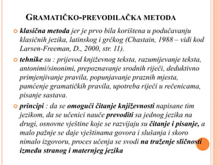 Metode, tehnike i principi u podučavanju stranih jezika | PPTX
