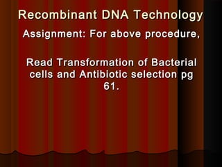 2 recombinant dna technology | PPT