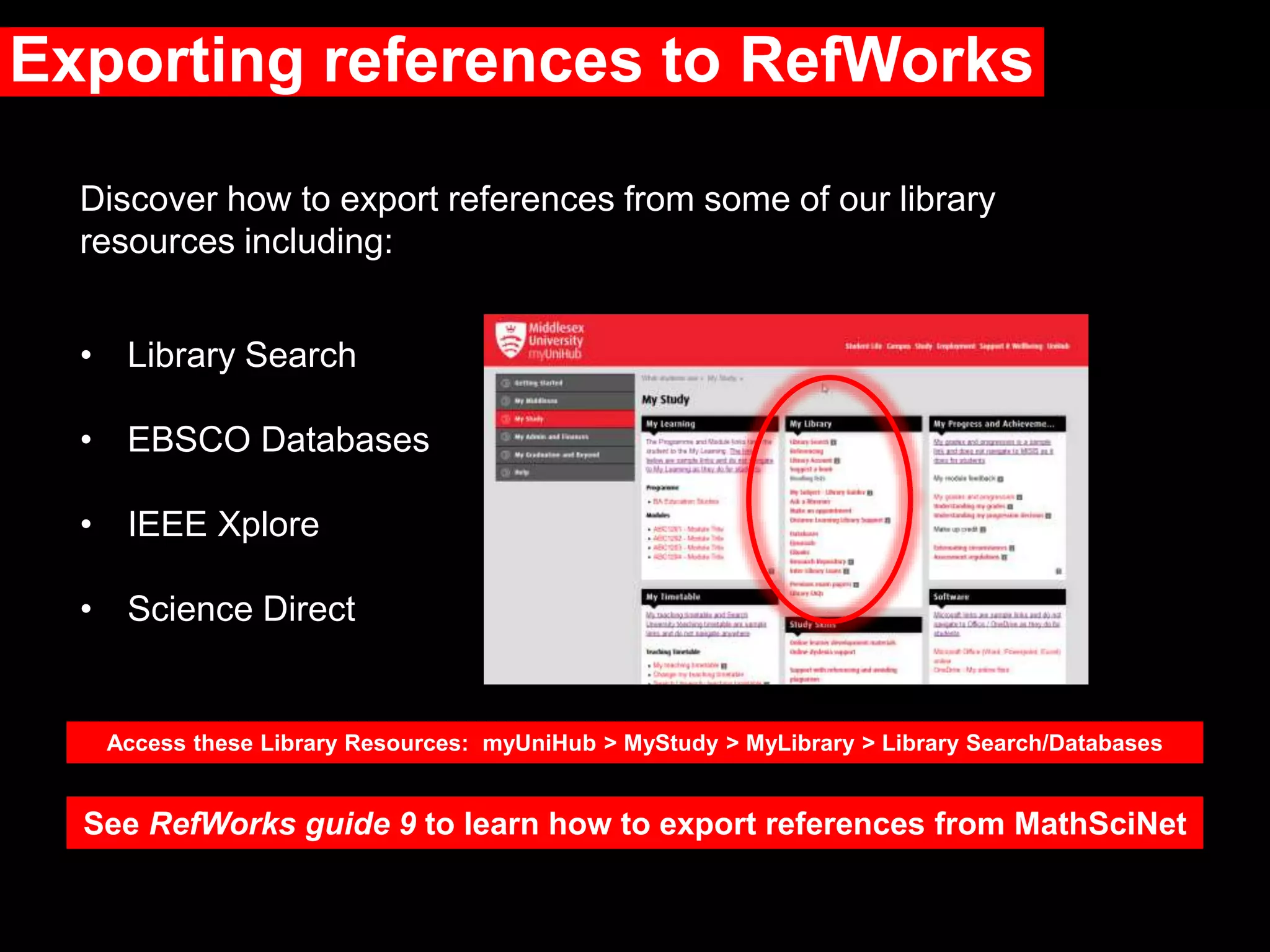 RefWorks 2: Exporting References - Library Search and Journal Databases ...