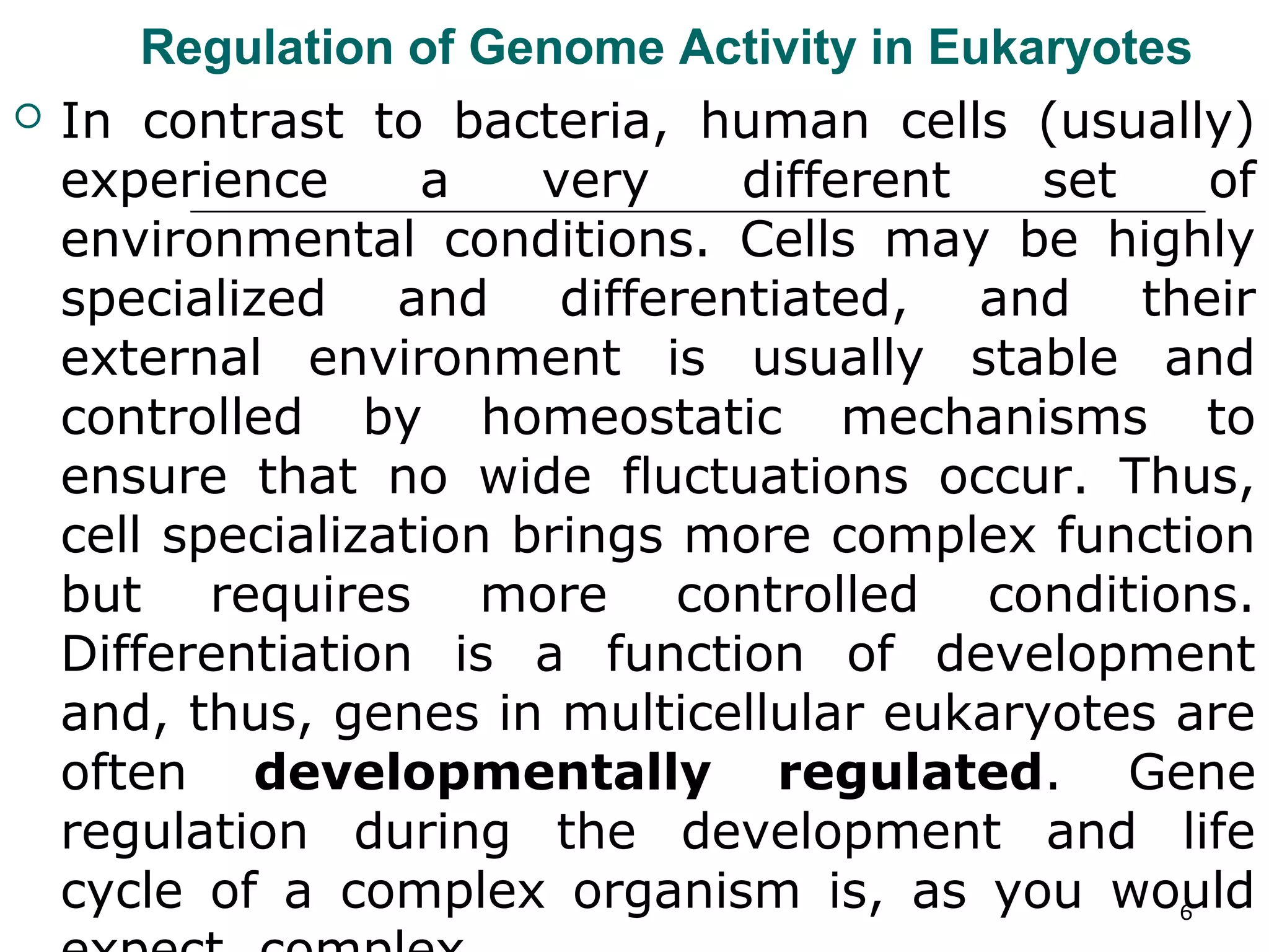 regulation of genome activity | PPT