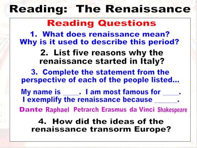 # 2 Renaissance and Reformation | PPT