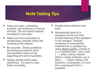 2 research note taking | PPT