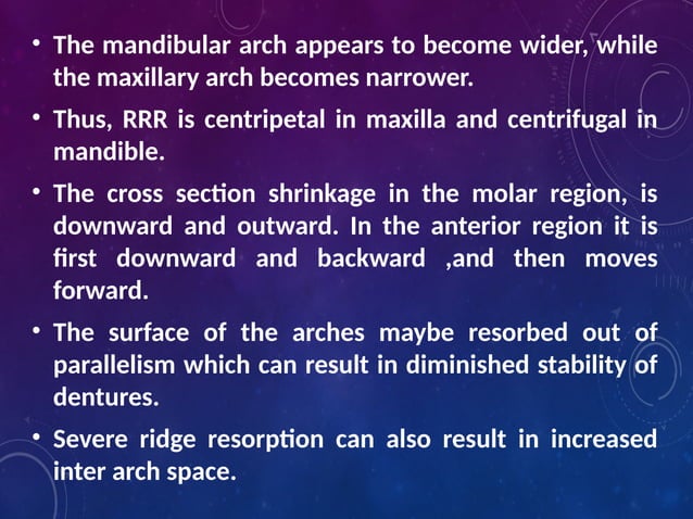 RESIDUAL RIDGE RESORPTION in complete denture | PPTX