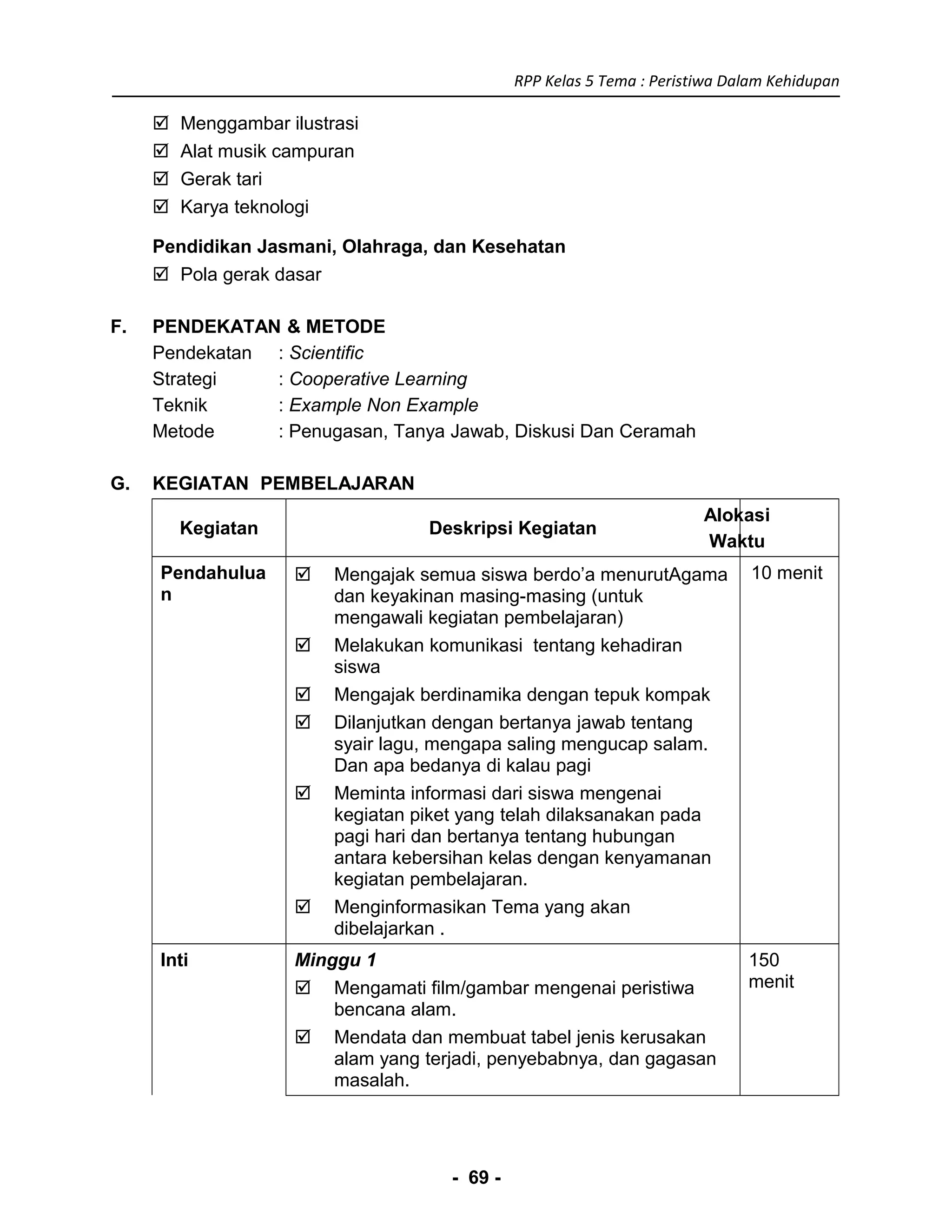 [2] rpp sd kelas 5 peristiwa dalam kehidupan | DOC