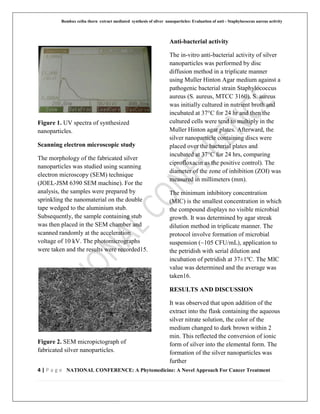Bombax ceiba thorn extract mediated synthesis of silver nanoparticles: Evaluation of anti ...