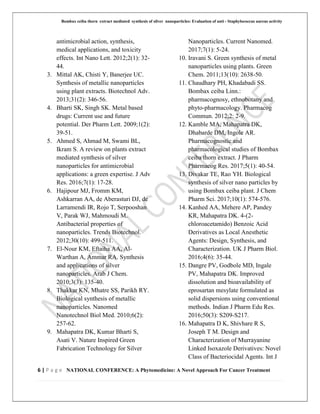 Bombax ceiba thorn extract mediated synthesis of silver nanoparticles: Evaluation of anti ...