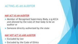 Chapter 2 -Rules and regulation- Audit & Assurance (F8) | PPTX ...