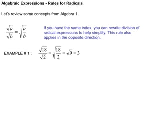 2 rules for radicals | PPS
