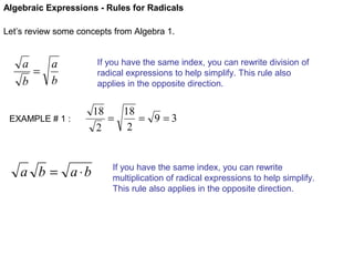 2 rules for radicals | PPS