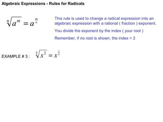 2 rules for radicals | PPS