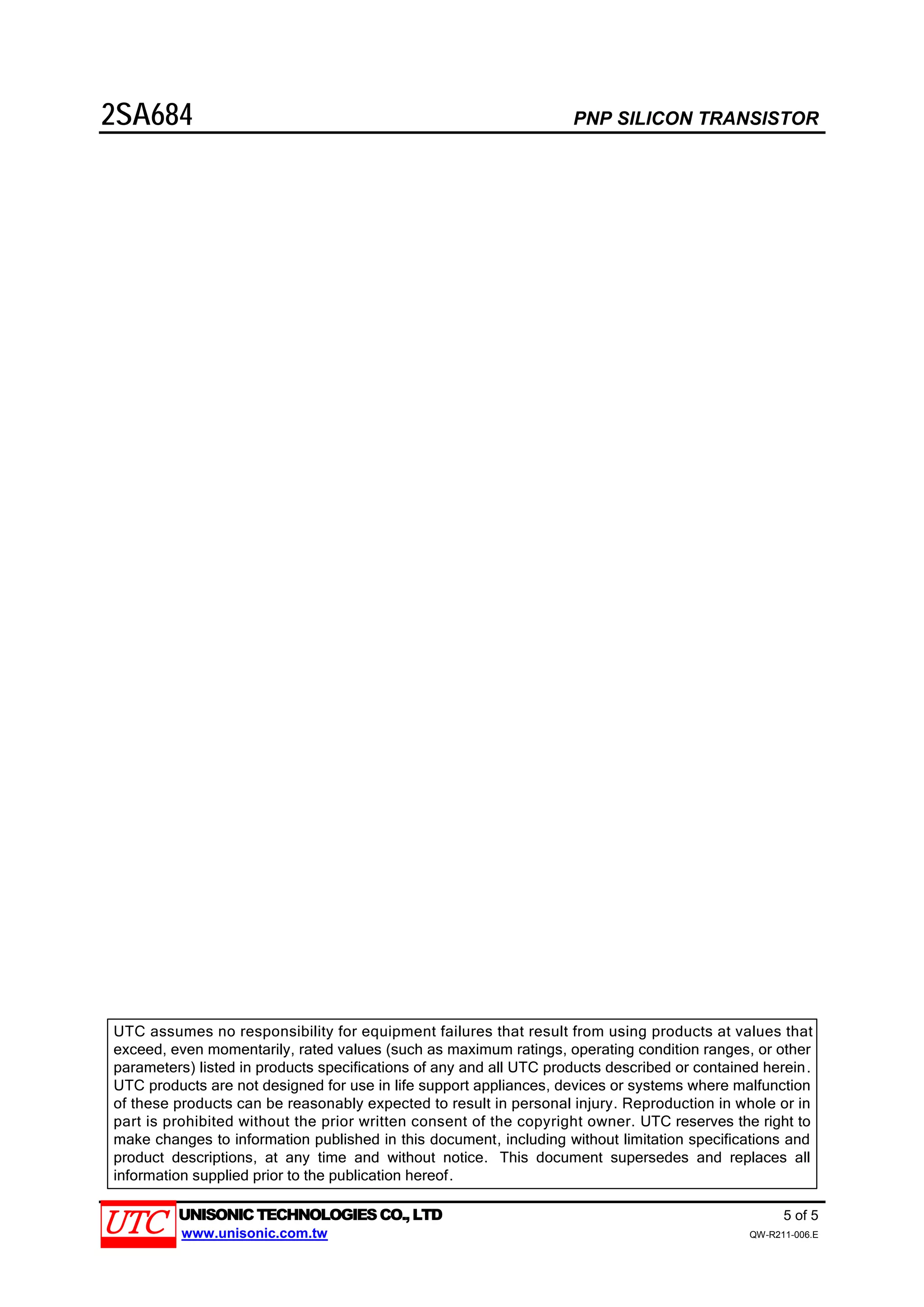 Original PNP Transistor 2SA684L 2SA684 TO-92 New UNISONIC | PDF