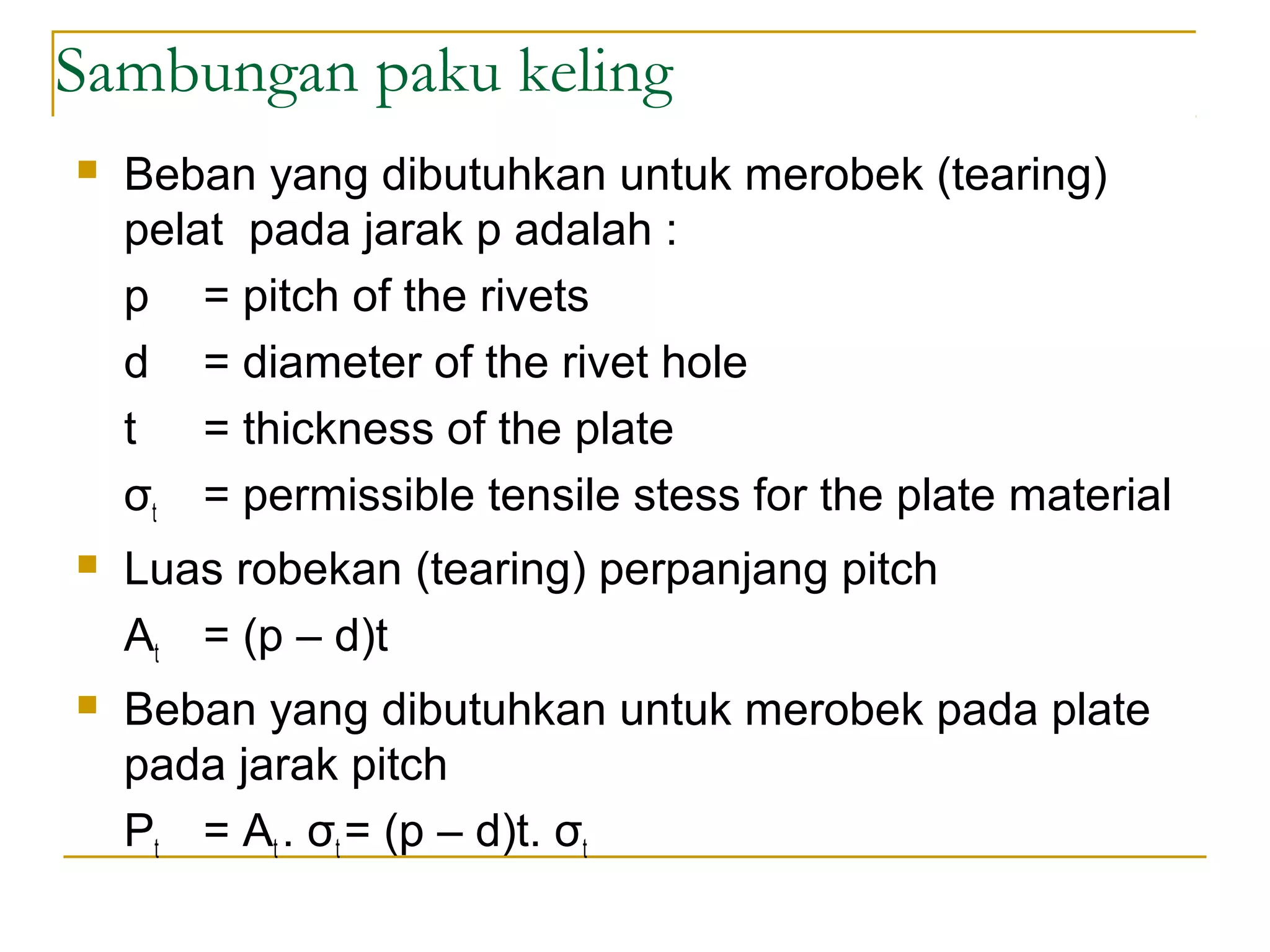 2 sambungan paku keling | PPT