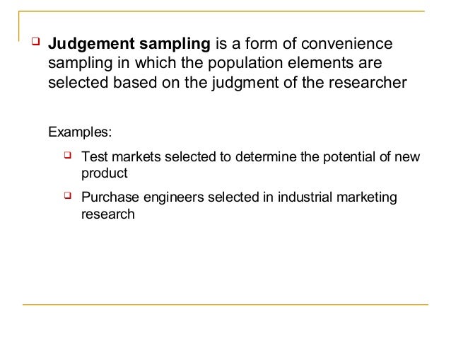 Judgmental Sampling