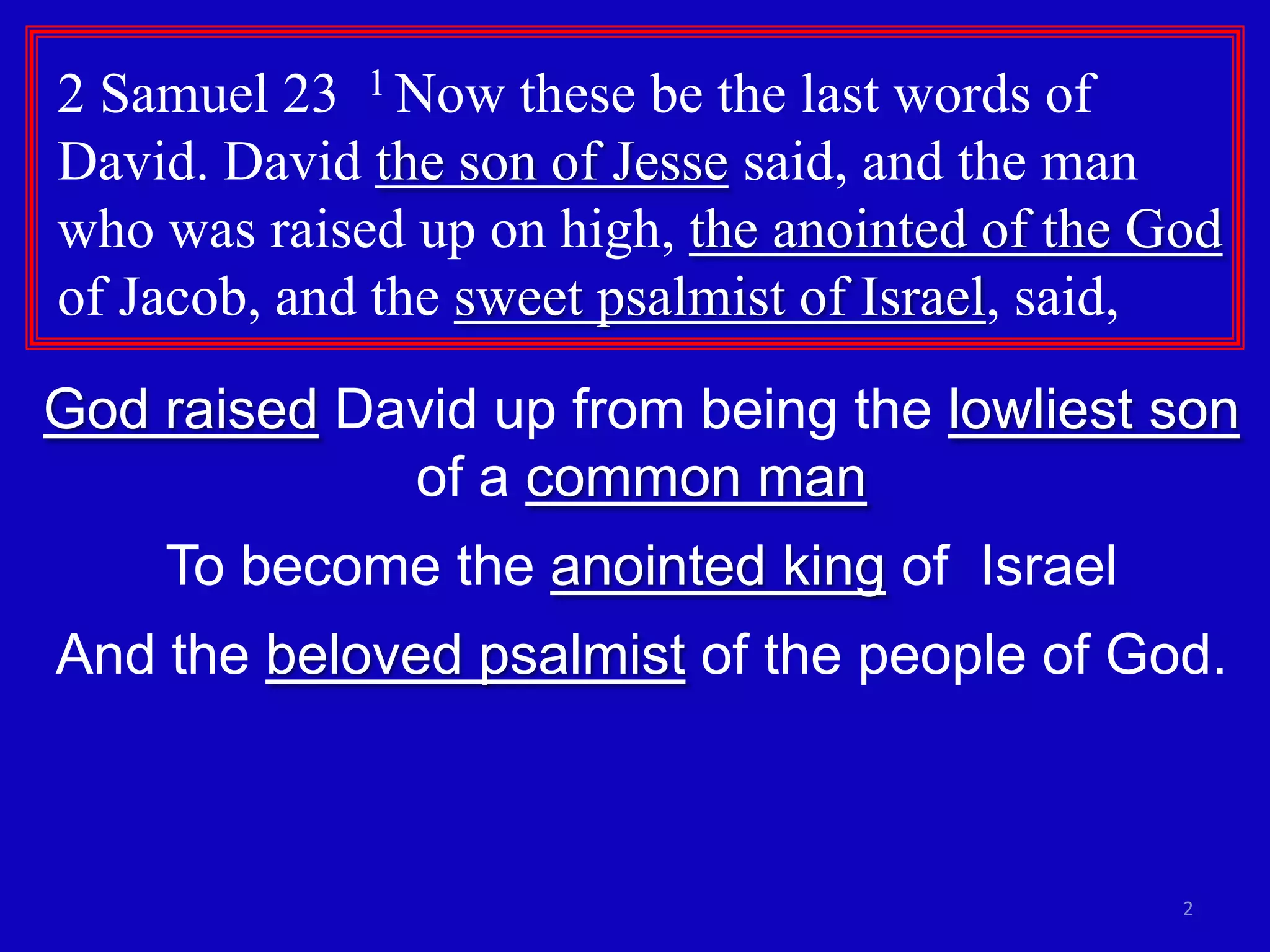 2 samuel 23a spiritual warriors | PPTX