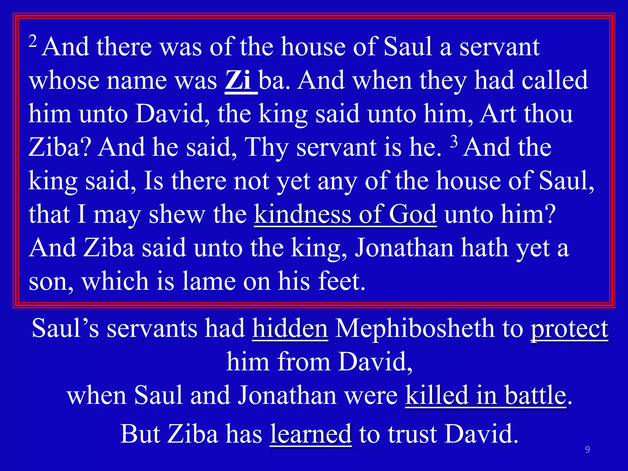 2 samuel 9a mephibosheth | PPTX