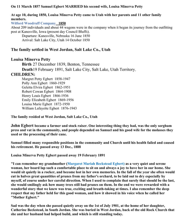 Samuel Egbert & Family | PDF | Christianity | Religion & Spirituality