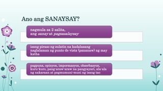 Sanaysay | PPTX