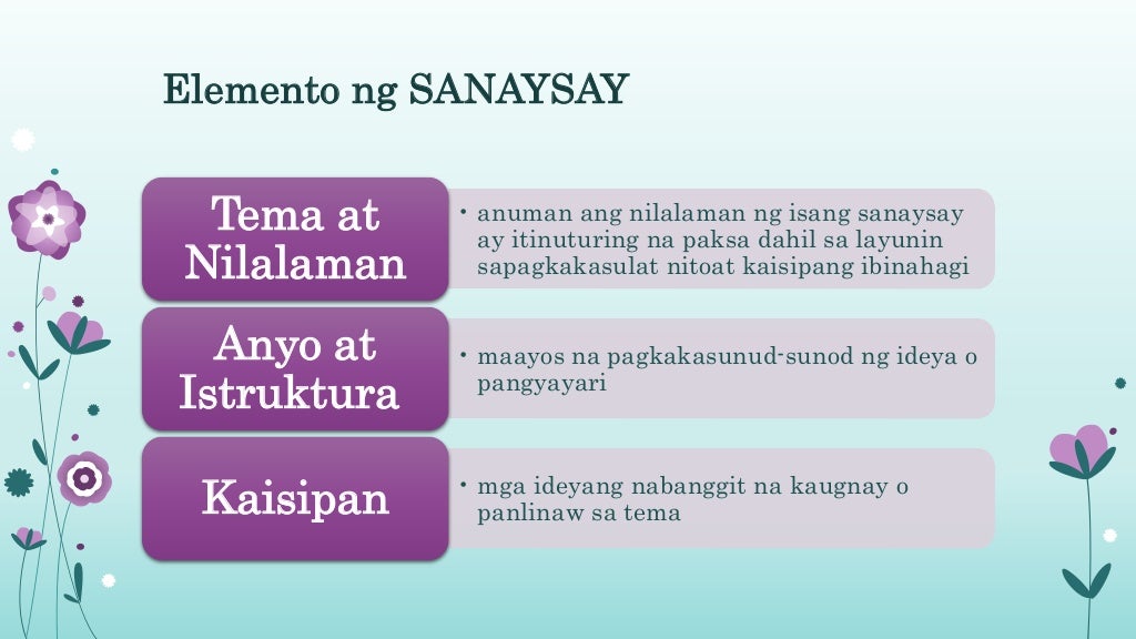 Sanaysay Example