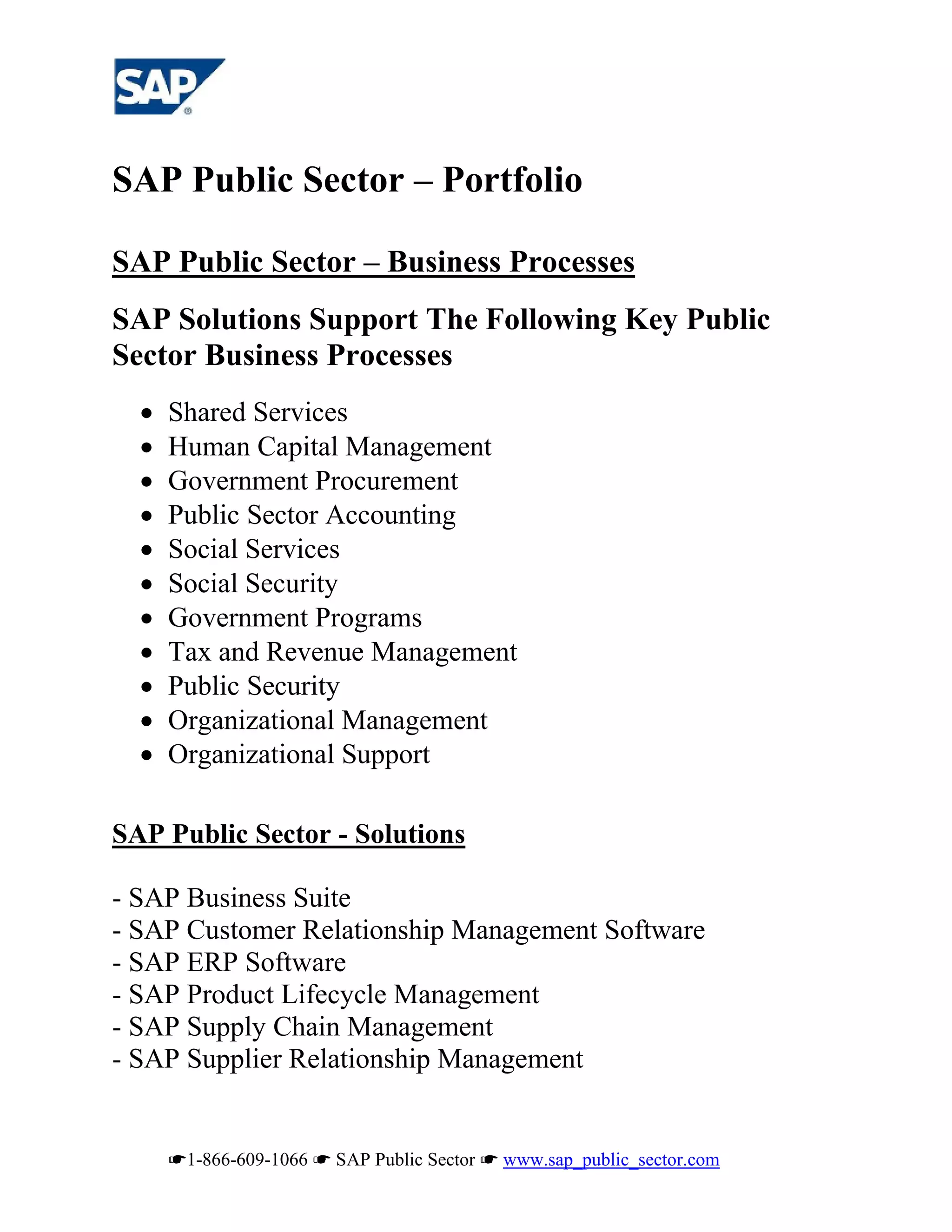 SAP - Public Sector - Overview | PDF