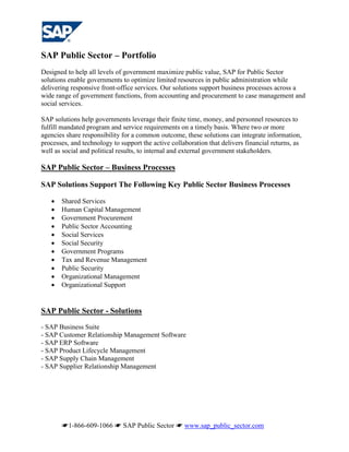 SAP - Public Sector - Overview | PDF