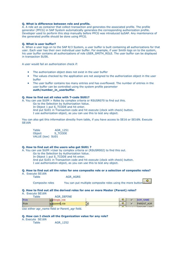 sap security interview_questions | PDF