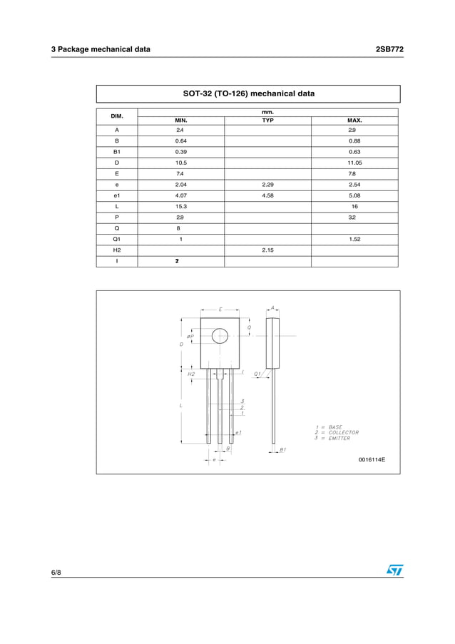 Original Transistor PNP B772 2SB772 3A 40V TO-126 New | PDF