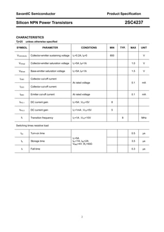 Original NPN Transistor 2SC4237 C4237 10A 1200V TO-247 New | PDF