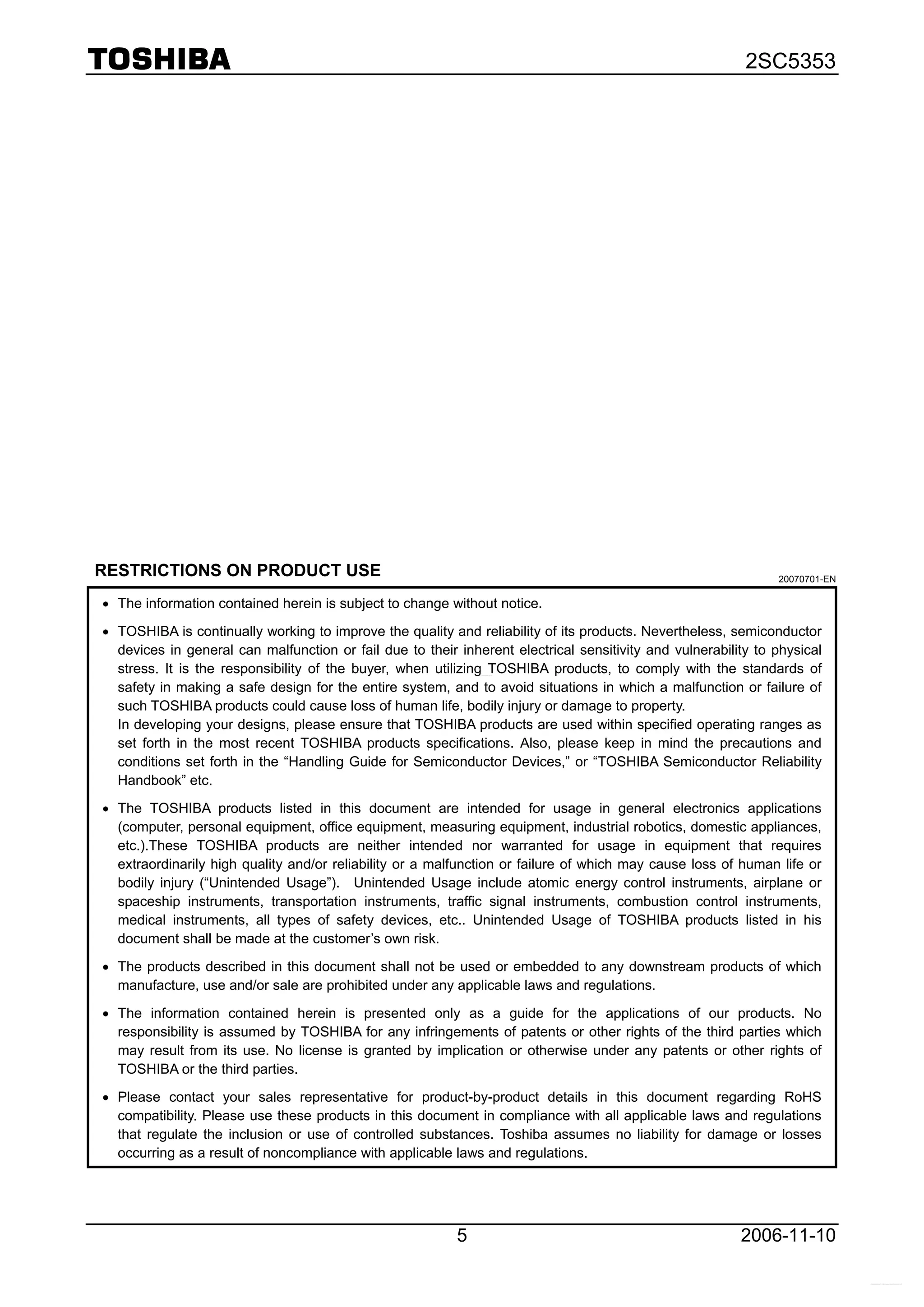 Original NPN Transistor 2SC5353 C5353 5353 TO-220F New Toshiba | PDF