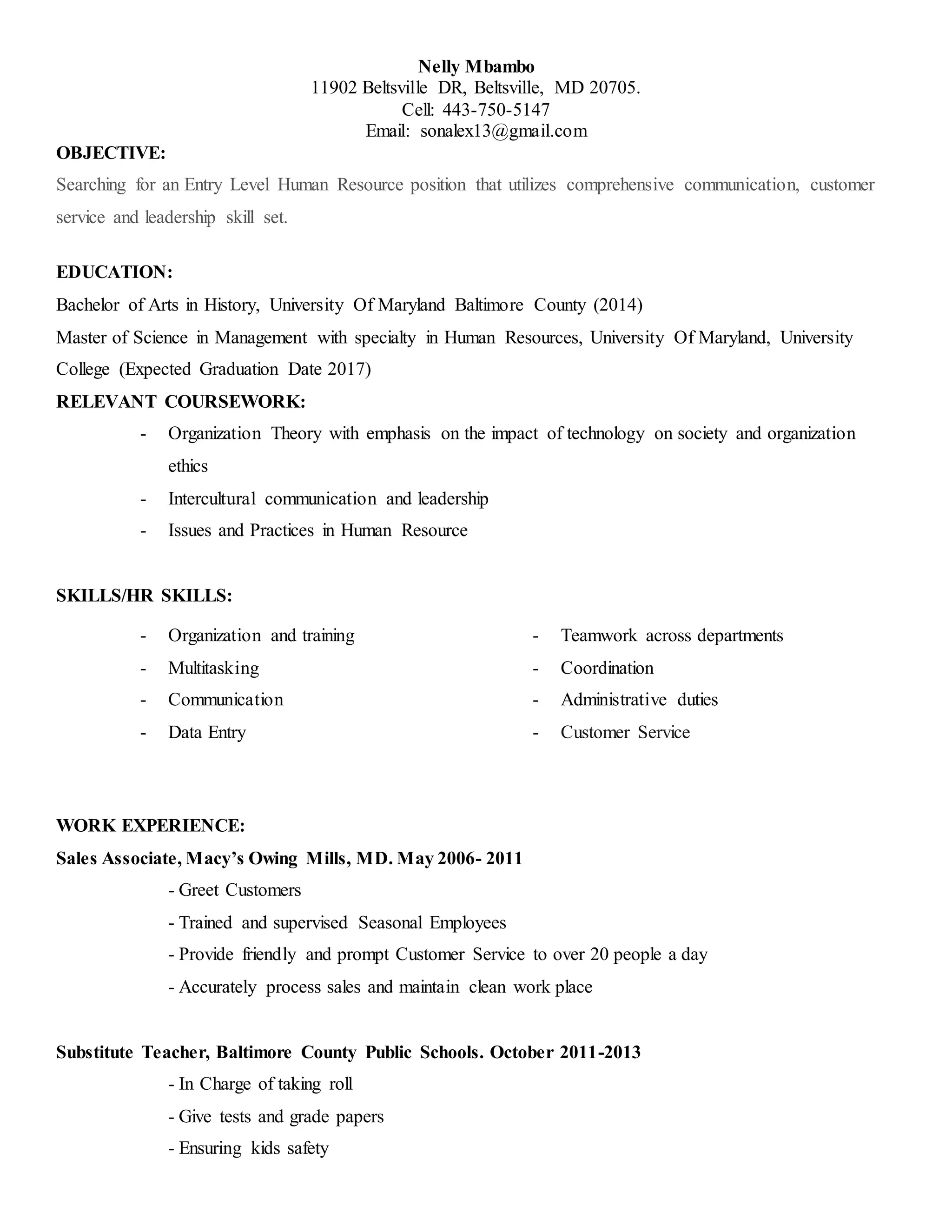 Resume2016 | PDF
