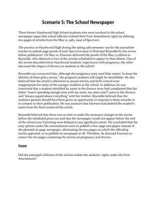 1st Amendment Scenarios | PDF