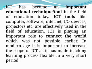 Presentation on SCOPE OF ICT IN EDUCATION.pptx