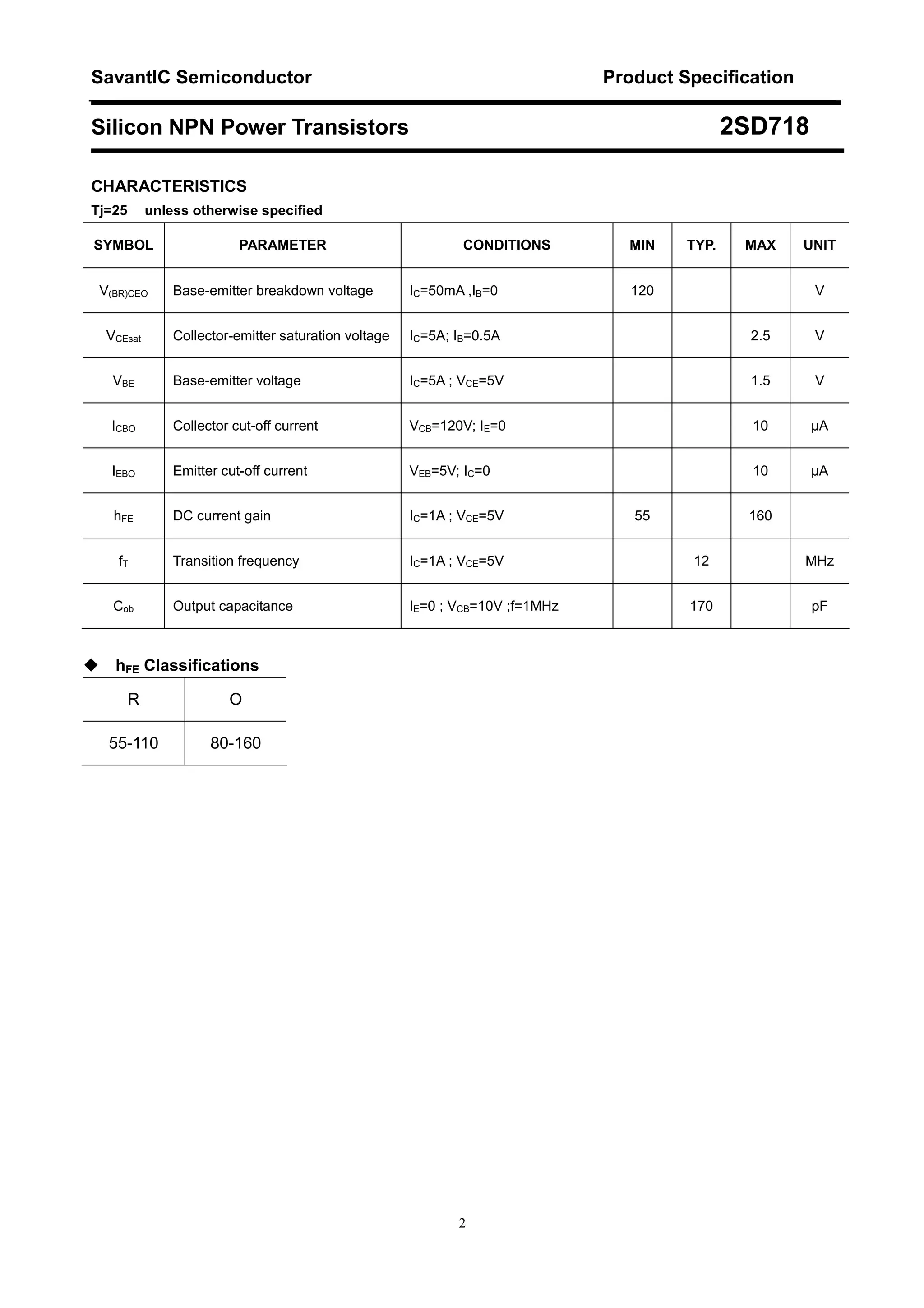 Original NPN Transistor 2SD718 D718 8A 120V TO-3P New KEC | PDF