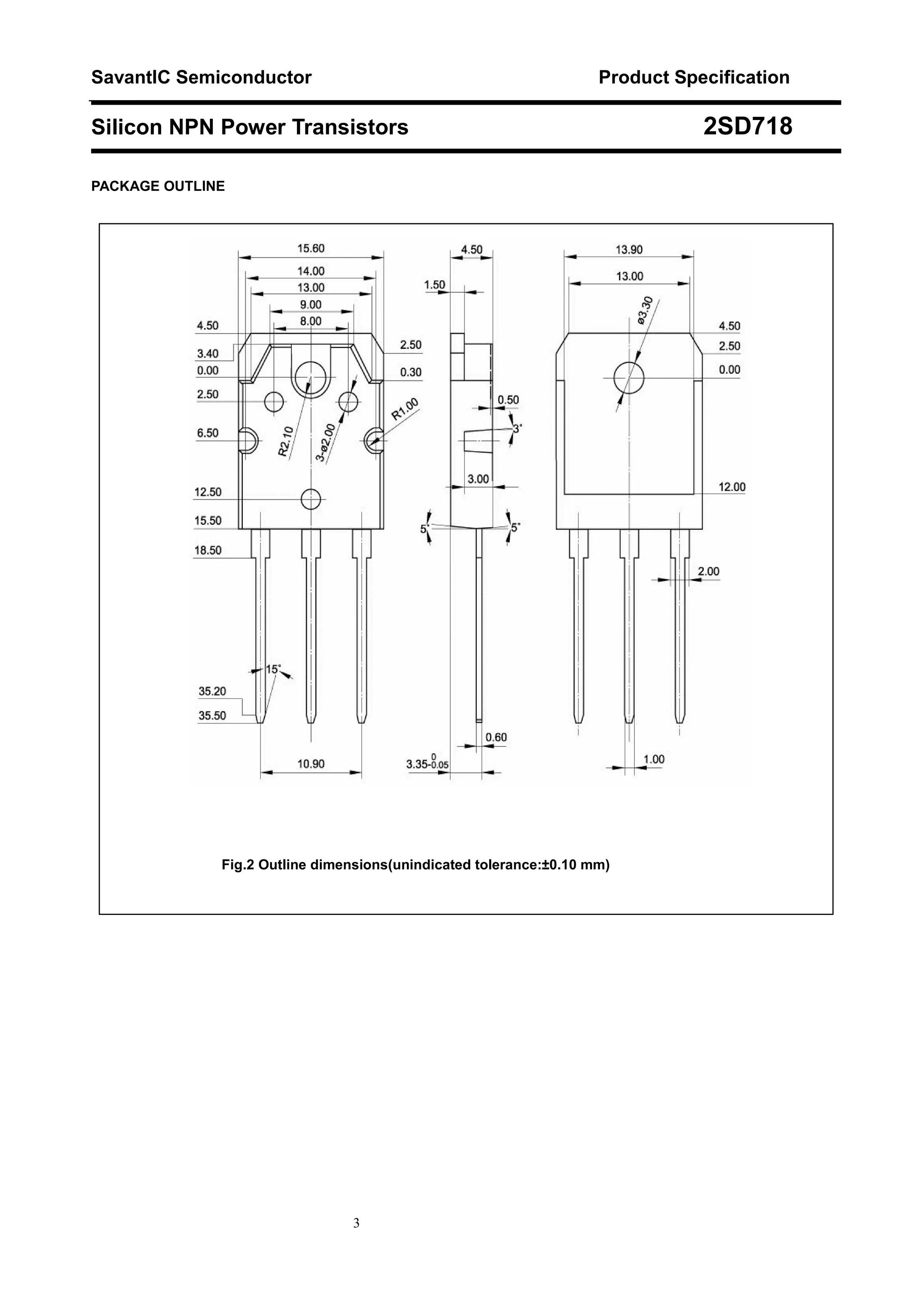 Original NPN Transistor 2SD718 D718 8A 120V TO-3P New KEC | PDF