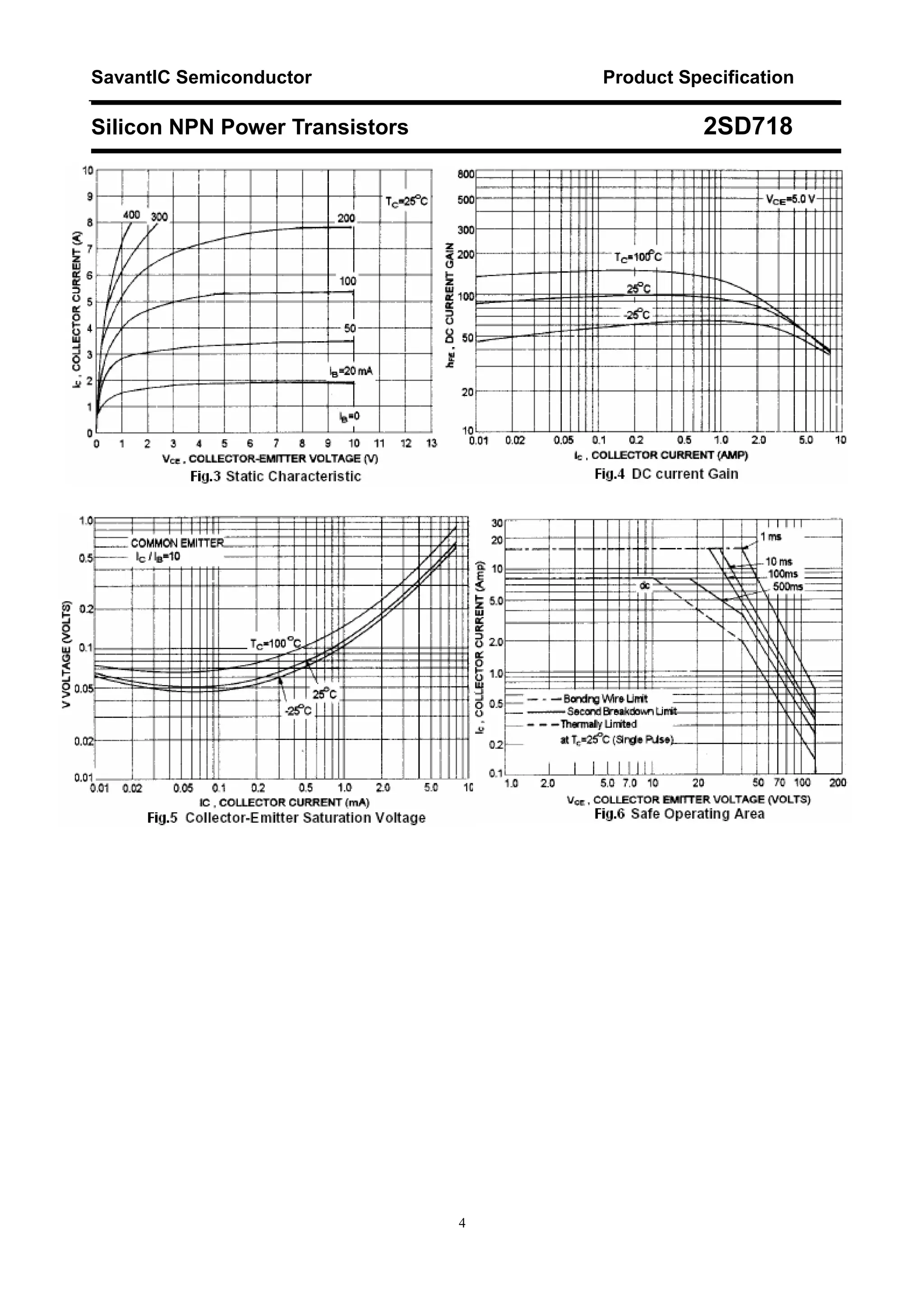 Original NPN Transistor 2SD718 D718 8A 120V TO-3P New KEC | PDF