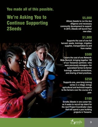2Seeds Network 2013 Donor Report | PDF