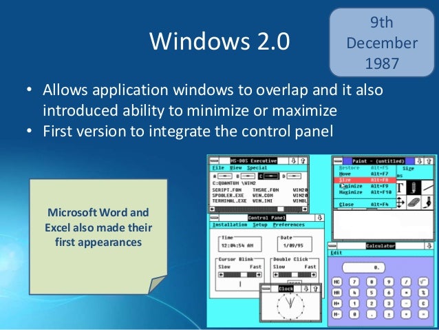 Evolution of Windows