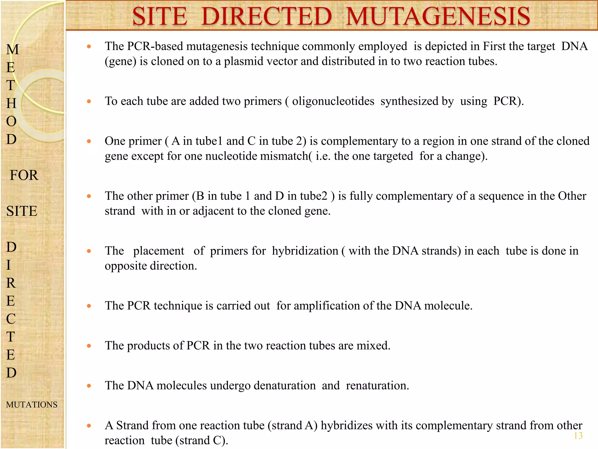 Site directed mutagenesis | PPTX