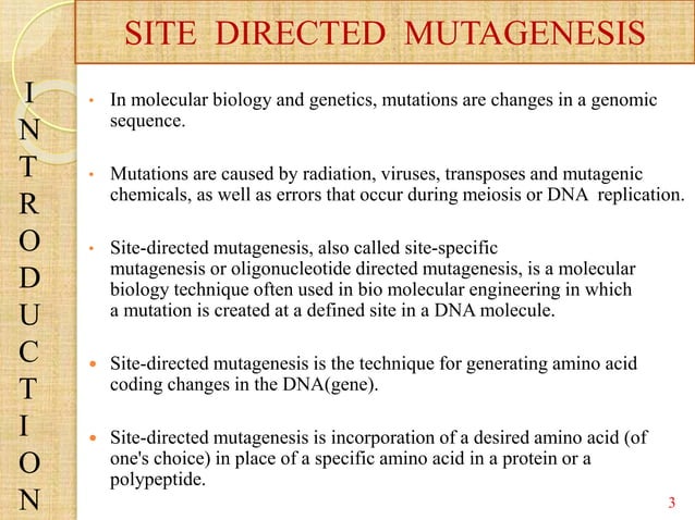 Site directed mutagenesis | PPTX | Chemistry | Science