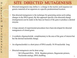 Site directed mutagenesis | PPTX