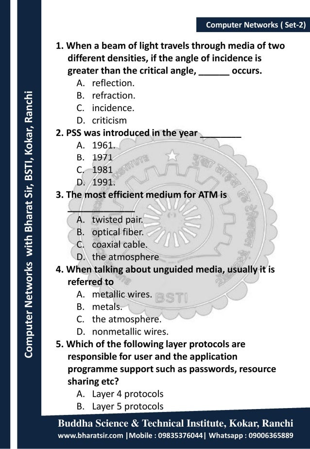 BSTI-BharatSir : Computer Network , Set-2 | PDF