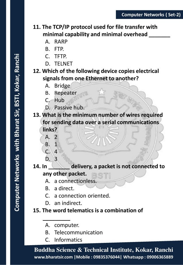 BSTI-BharatSir : Computer Network , Set-2 | PDF